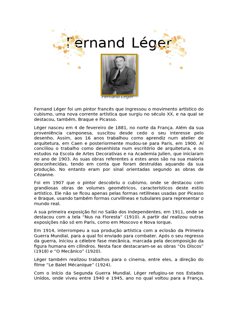 biografia de Fernand Léger | PDF