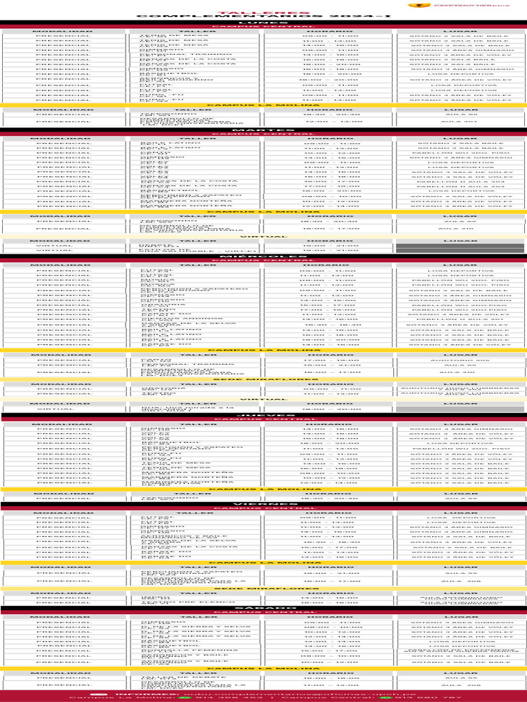 Talleres Complementarios 2024 12 | PDF