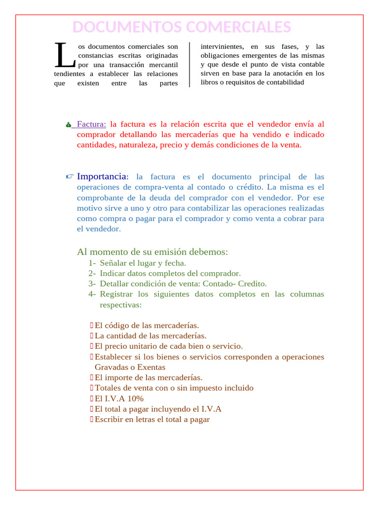 documentos comerciales | PDF