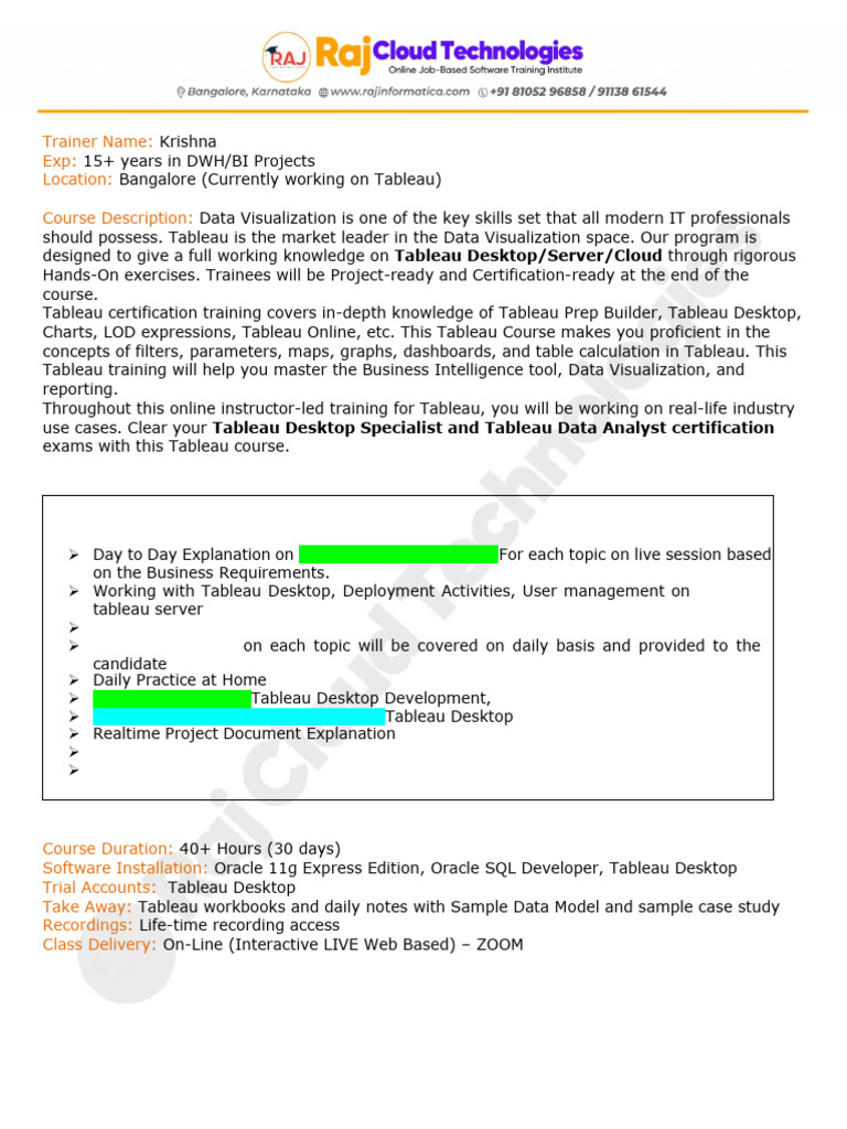 Tableau Certification Training | PDF | Data Management | Computing