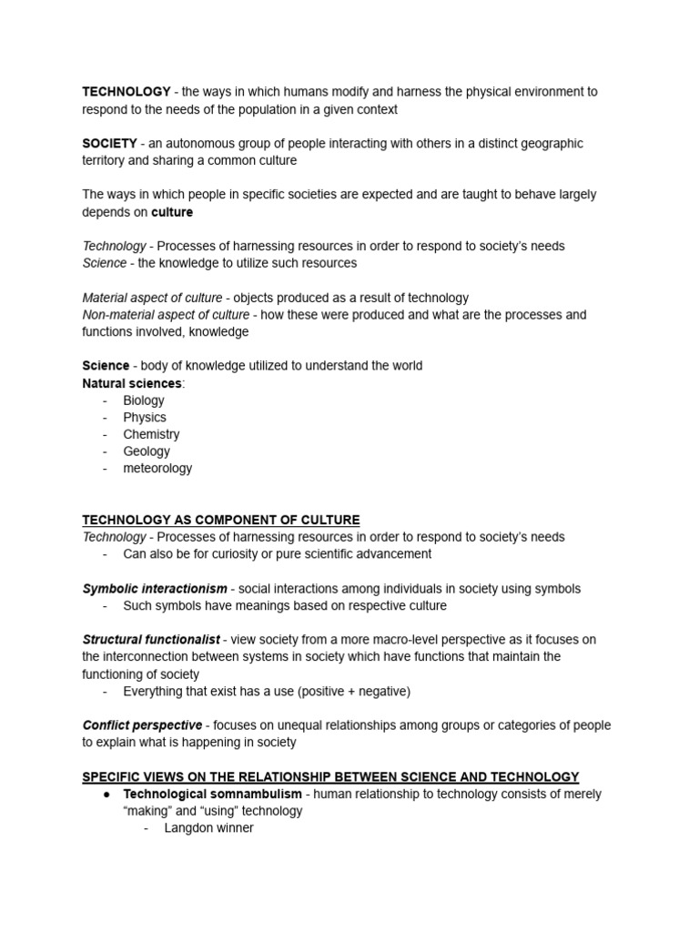 STS NOTES | PDF | Society | Foods