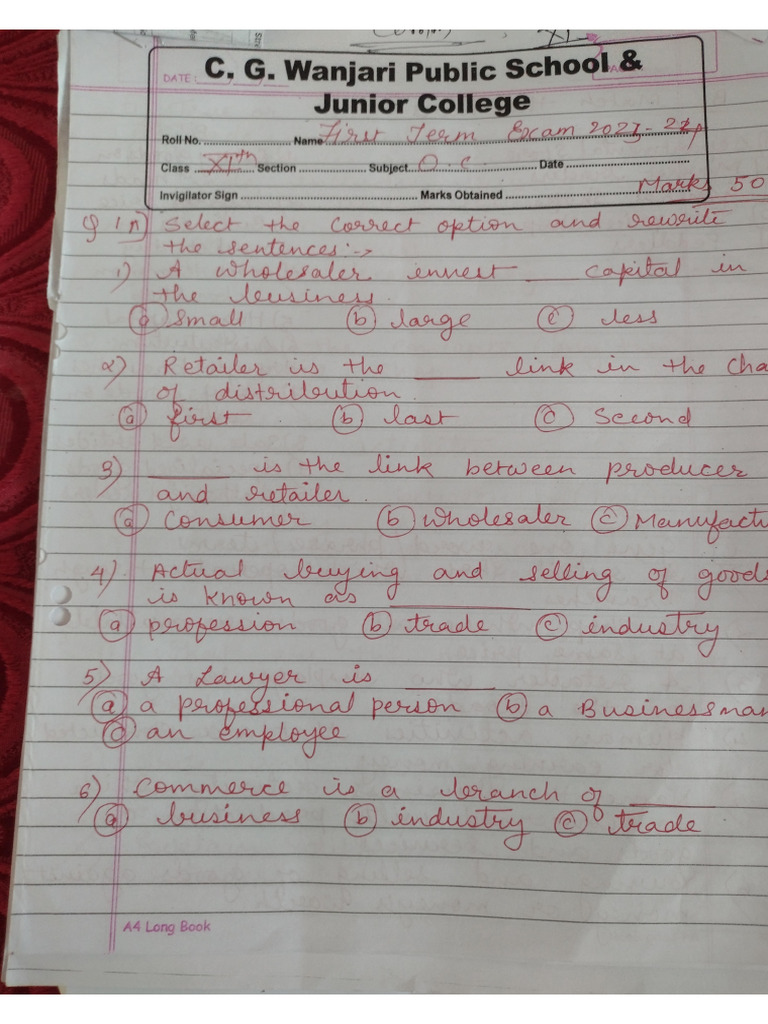 11th Commerce (OCM) | PDF