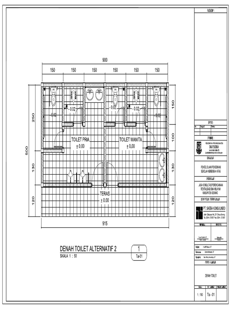 Denah Toilet Perubahan Model 2 Oke | PDF