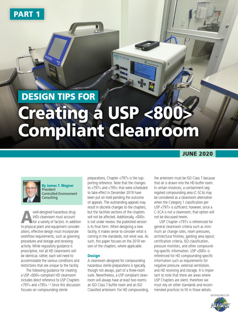 Creating a USP 800 Compliant Cleanroom | PDF