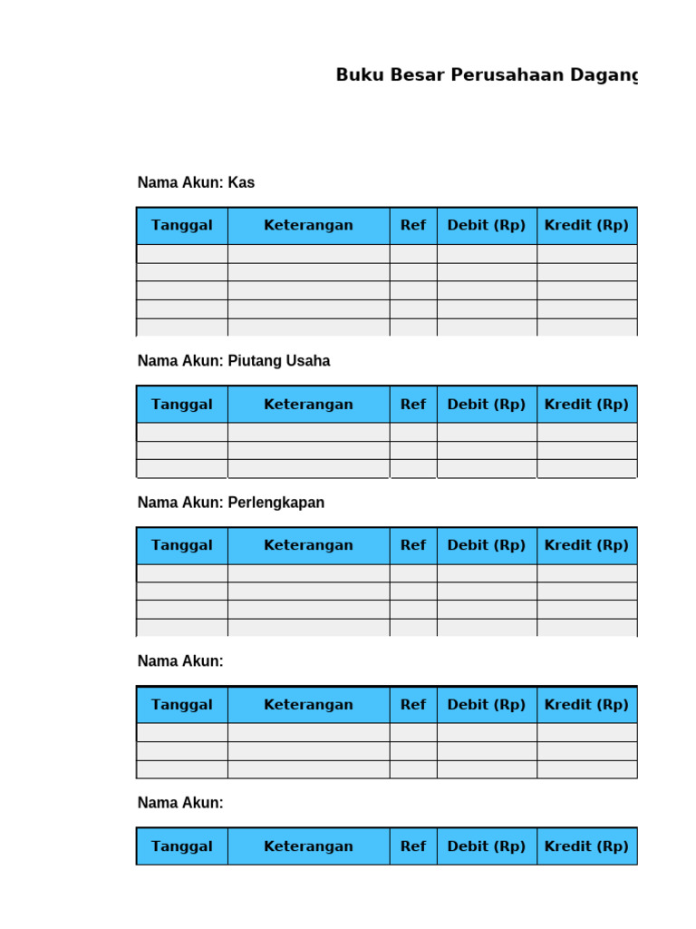 Template Contoh Entri Buku Besar Perusahaan Dagang | PDF | Pengelolaan ...