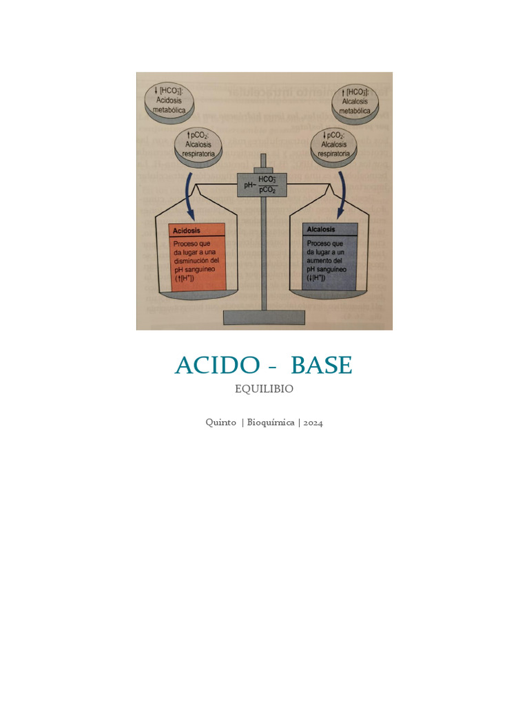 Equilibrio Ácido-Base: Tampones y Trastornos | PDF | Fisiología