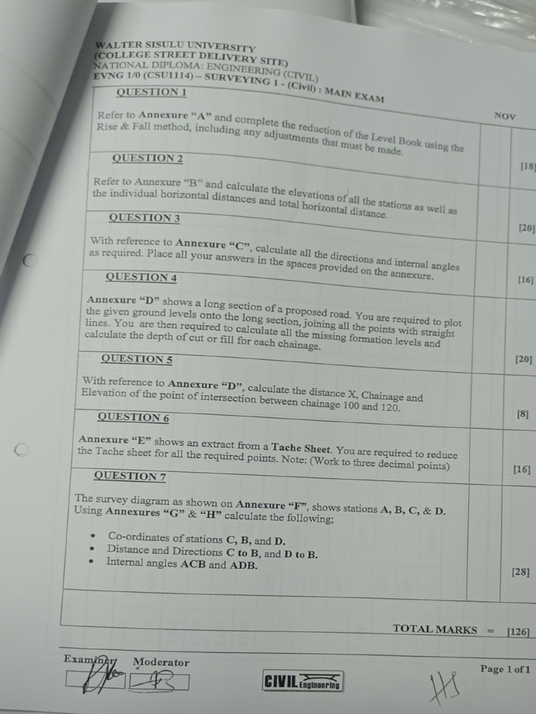 Surveying Question Paper 2 | PDF