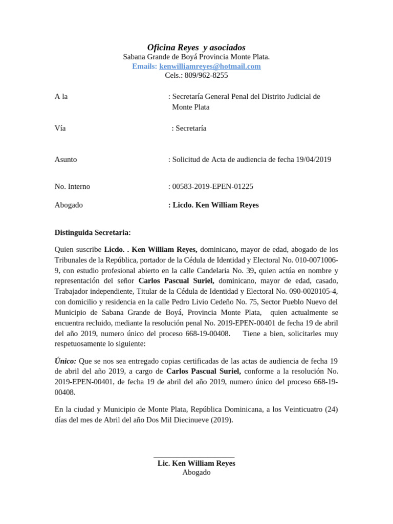 Oficina Reyes y Asociados | PDF Oficina Reyes y Asociados | PDF