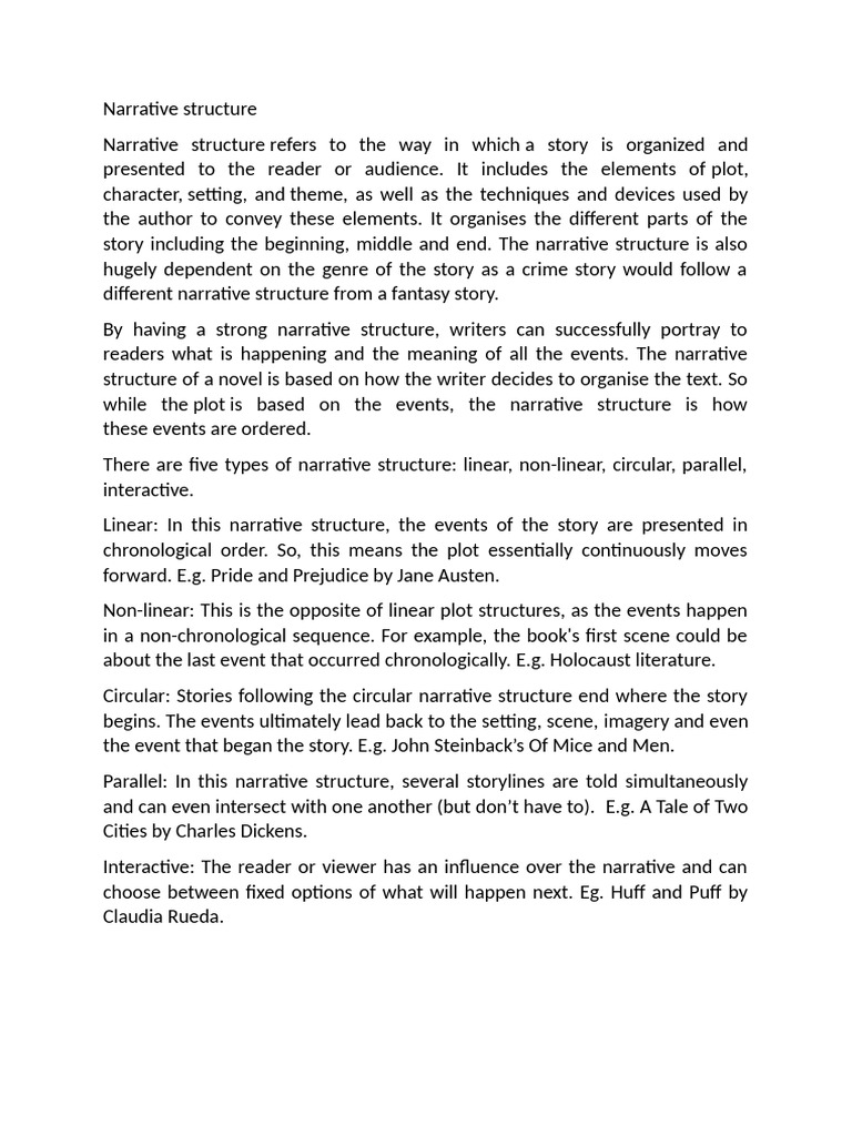 Narrative Structure Short Note | PDF