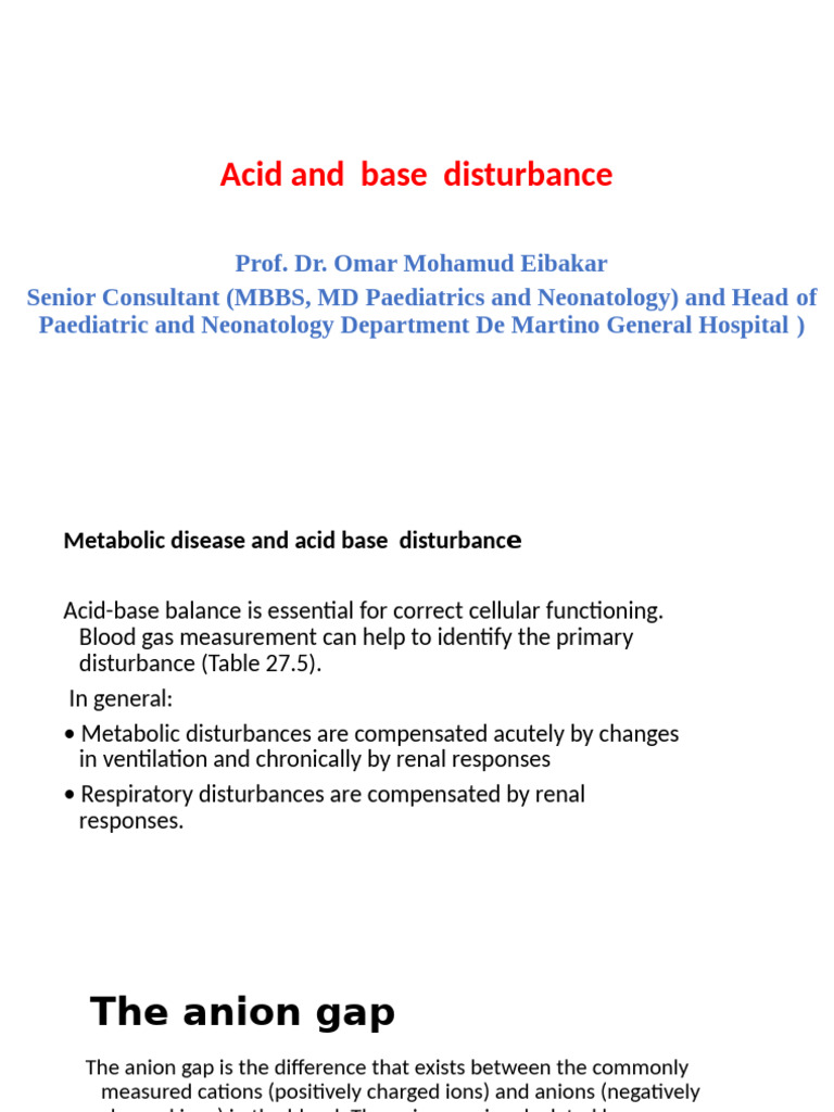 Understanding Acid-Base Disturbances | PDF | Physiology | Intensive ...