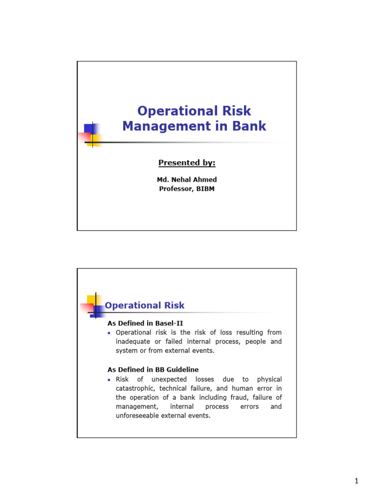 Operational Risk Management - Edit | PDF | Risk | Internal Control
