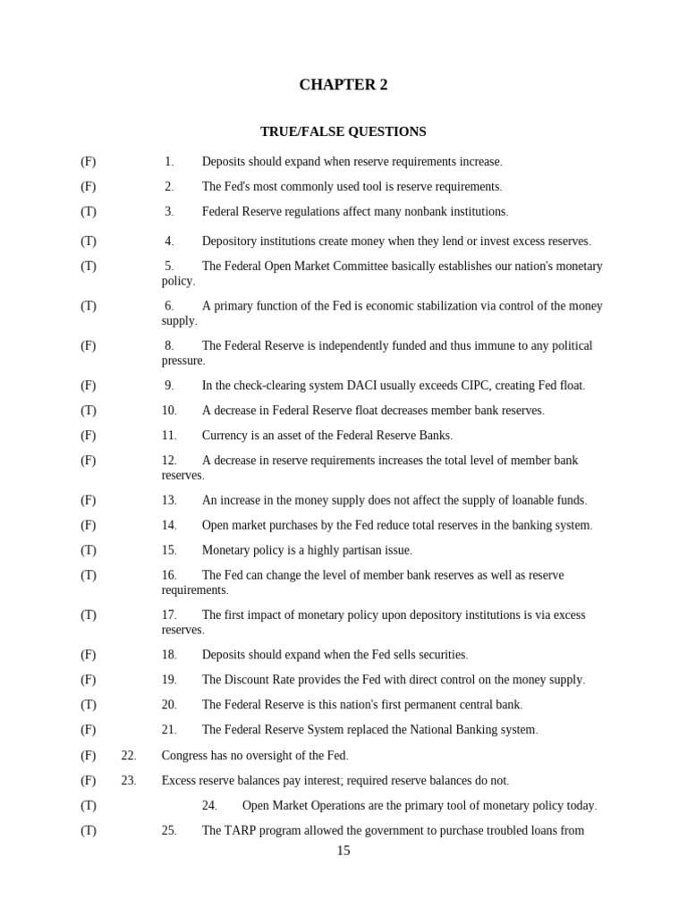 ch02 | PDF | Federal Reserve | Banks