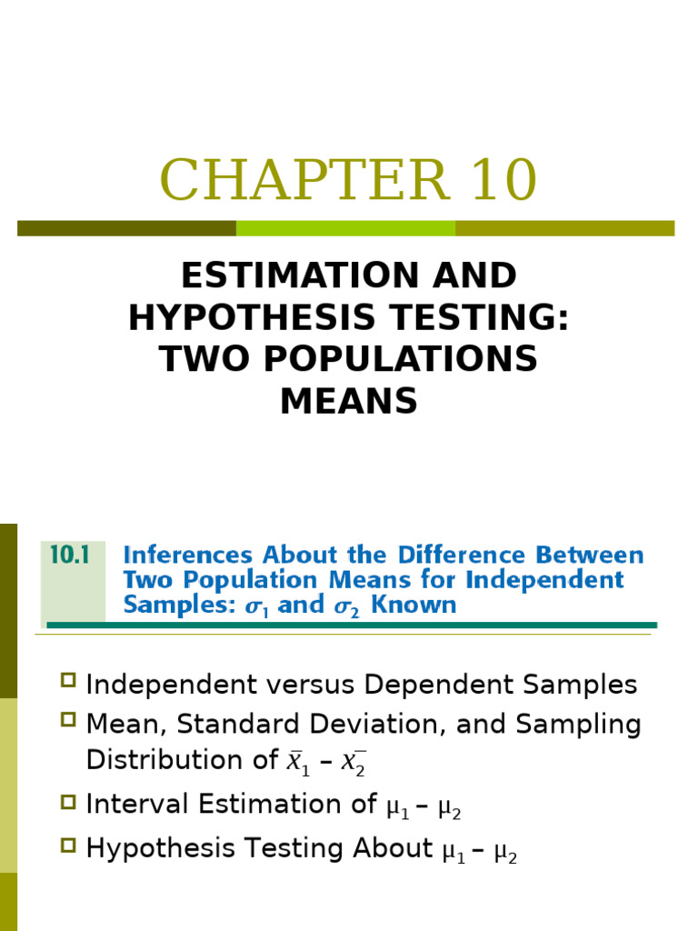 7 Ch10 AQ Test Two Population Means | PDF | Standard Deviation | Statistics