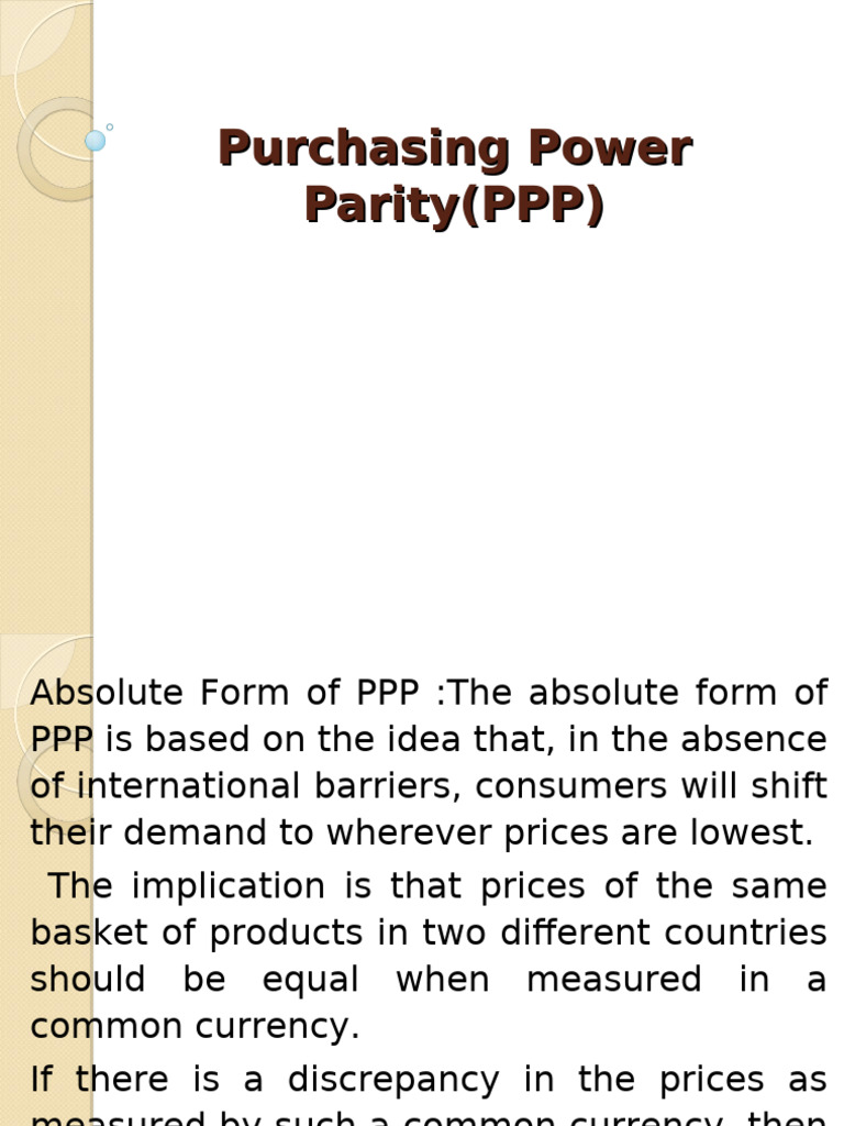 Purchasing Power Parity P Pp Pdf Purchasing Power Parity Inflation