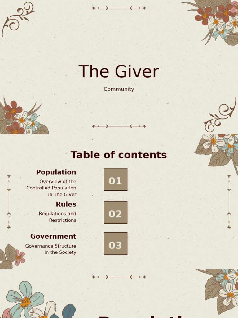 The Giver Presentation | PDF | Lifestyle