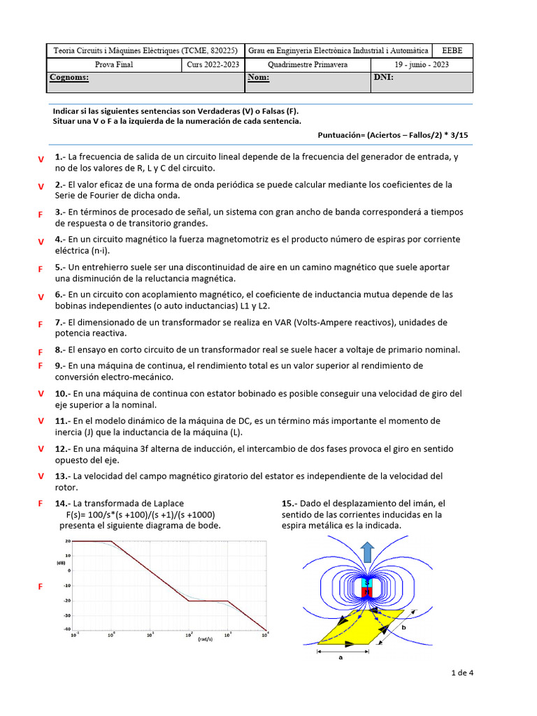 Prova Final v01 (Soluc) | PDF | Generador eléctrico | Red eléctrica