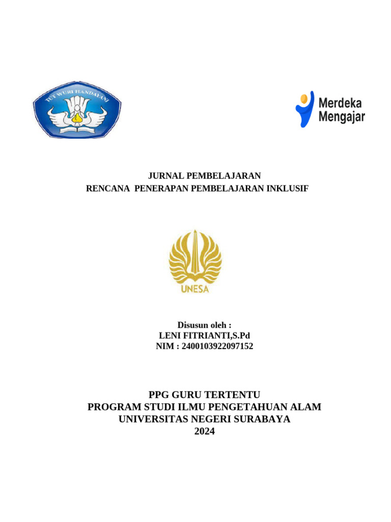 JURNAL PEMBELAJARAN Modul 3 PPG 2024 | PDF