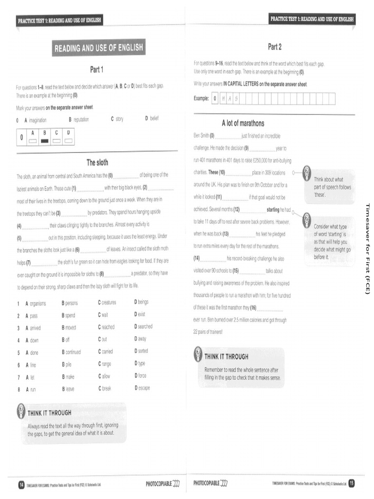 Timesaver For First (FCE) Tests | PDF | Language Arts & Discipline ...