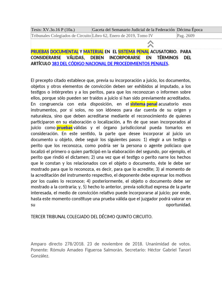 Tesis Material Probatorio en Materia Penal | PDF | Ciencias sociales ...