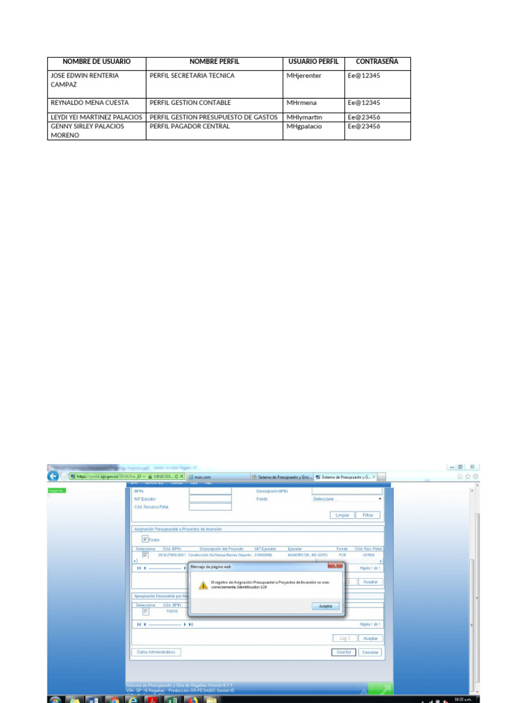 Usuarios SPGR RIo Quito | PDF