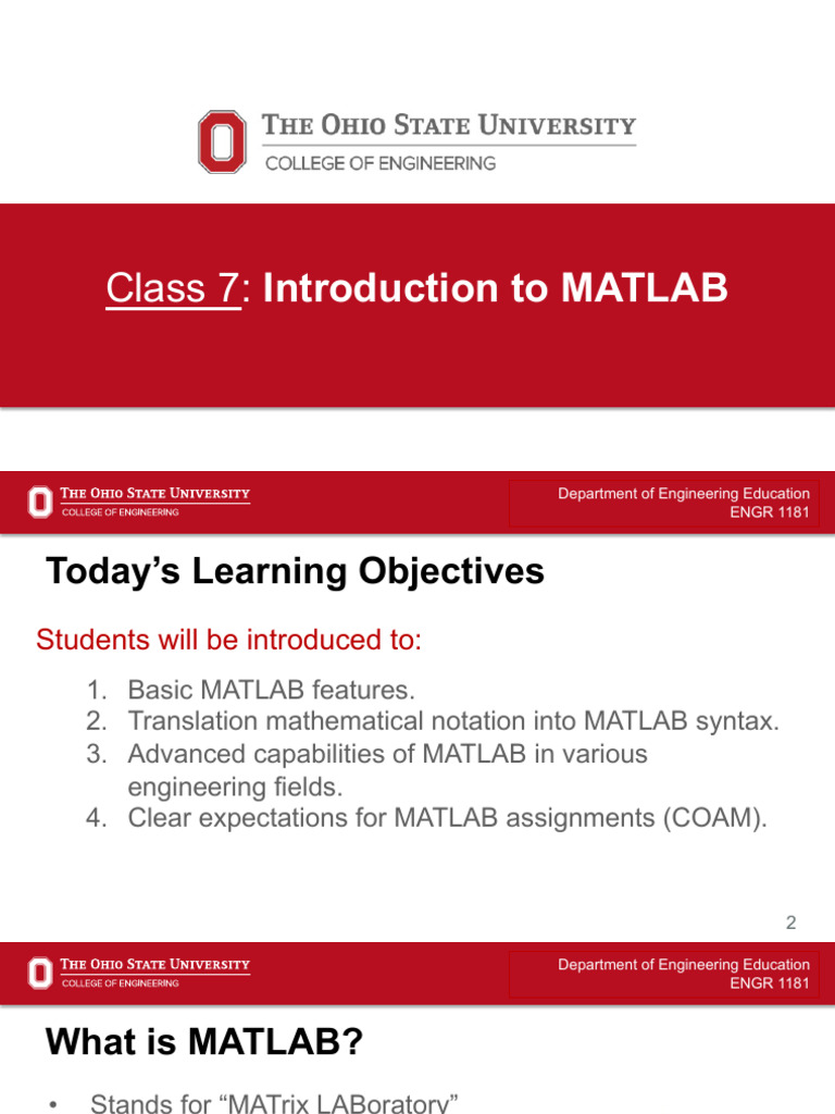 Class 09 Presentation Au2023 Student | PDF | Matlab | Simulation