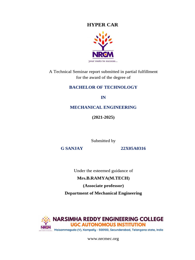 Seminar Final Report Sanjay-1 | PDF | Car | Fuels