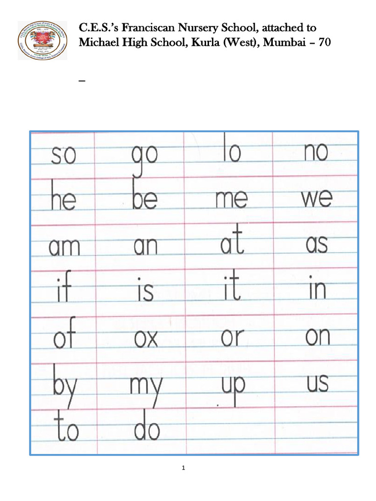 Senior KG Portion For The Class Assessment Test (First) | PDF