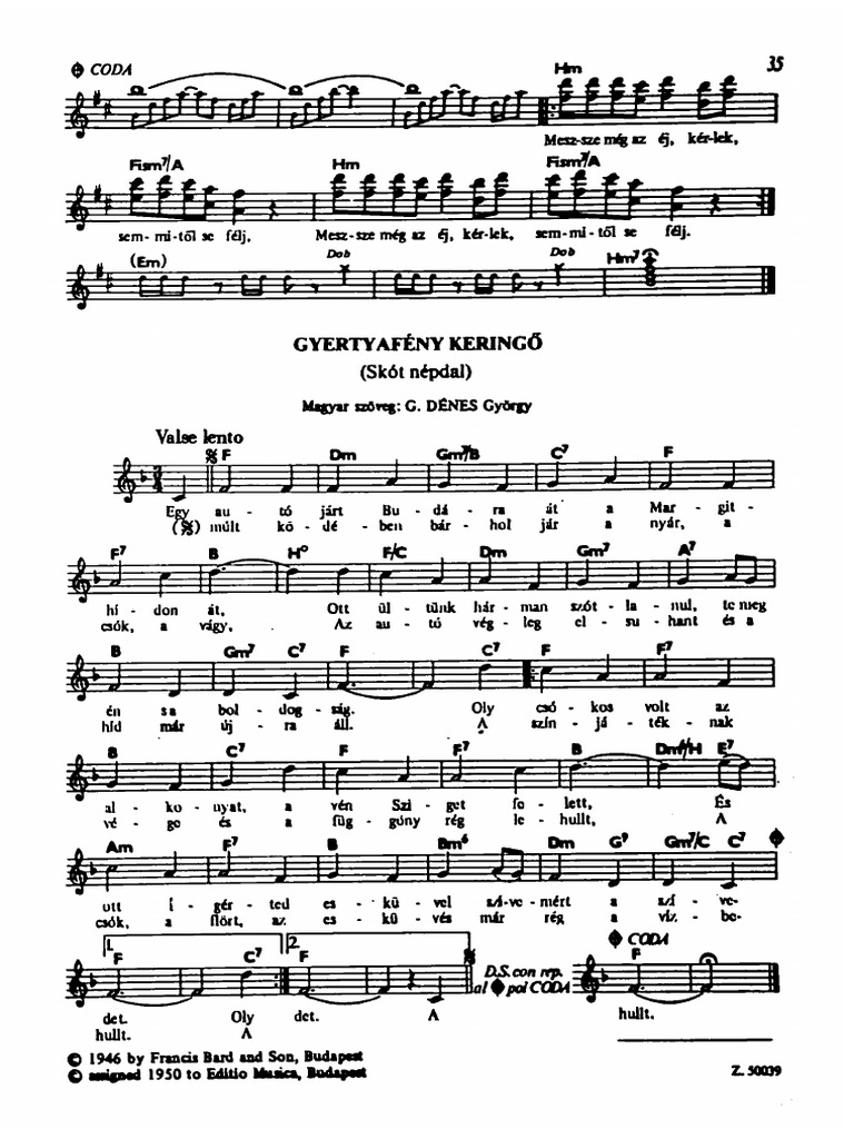 GYertyafény Keringő - Kotta | PDF