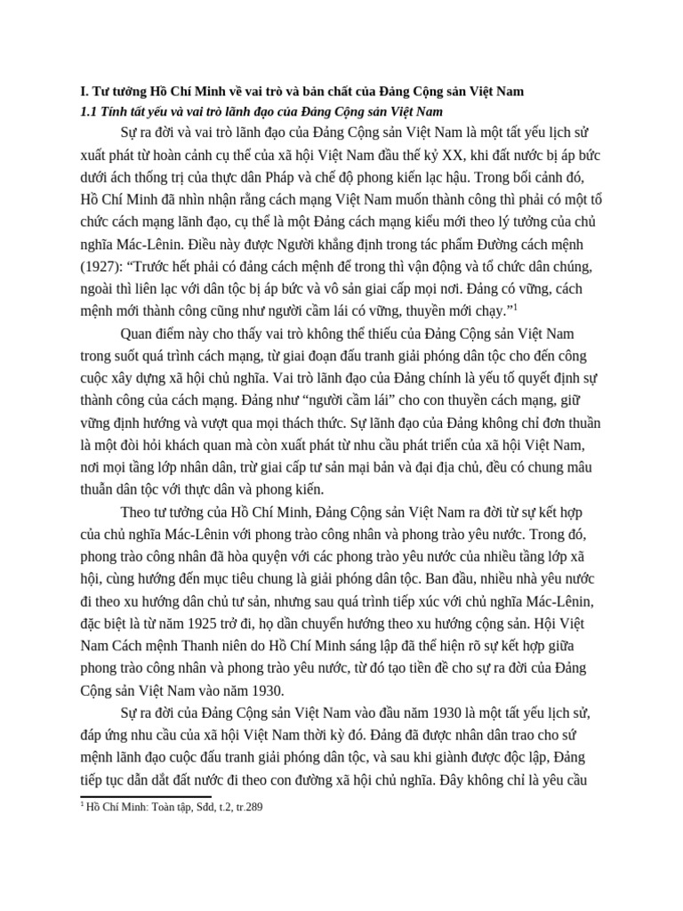 Chương 1 - BTL TTHCM | PDF