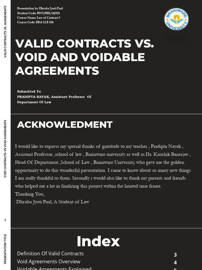 Void and Voidable Agreements | PDF | Void (Law) | Civil Law (Legal System)