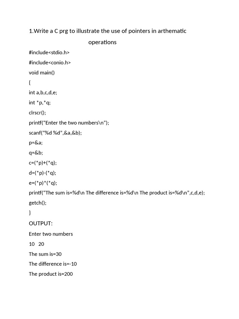 Pointer Arithmetic in C Program | PDF | Teaching Methods & Materials