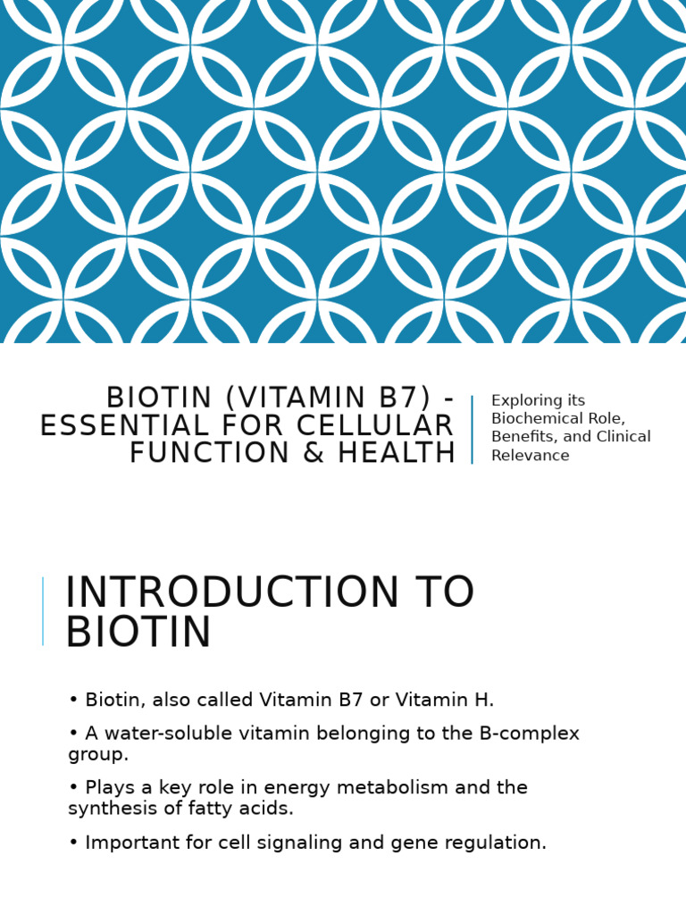 Biotin_Presentation | PDF | Metabolism | Biochemistry
