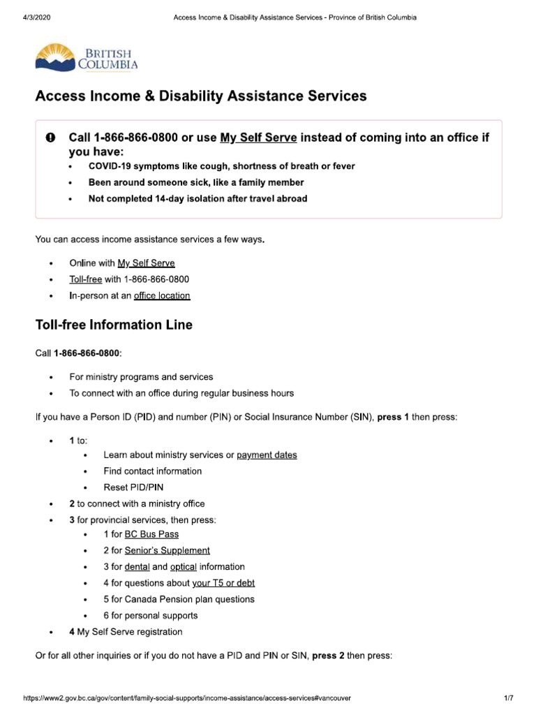 Income Assistance Services | PDF