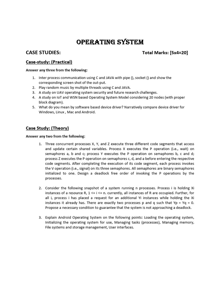 Case Studies - OS | PDF | Teaching Methods & Materials