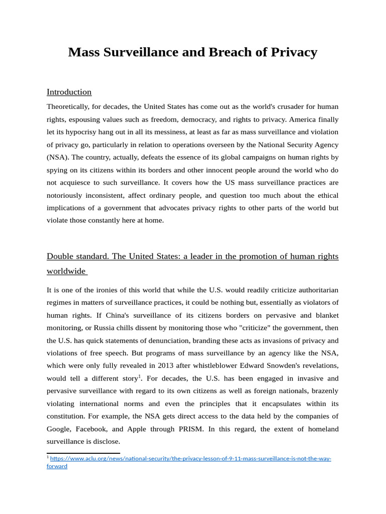 US Mass Surveillance and Privacy Violations | PDF | Surveillance | Mass ...