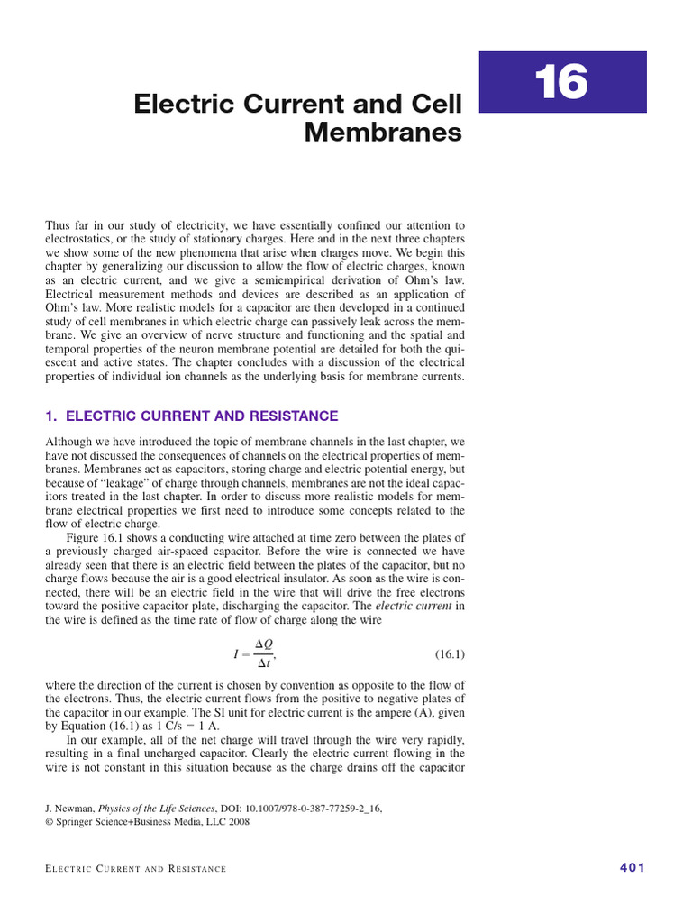 MICROSCOPIC VIEW OF OHMS LAW From Physics of Life Sciences | PDF ...