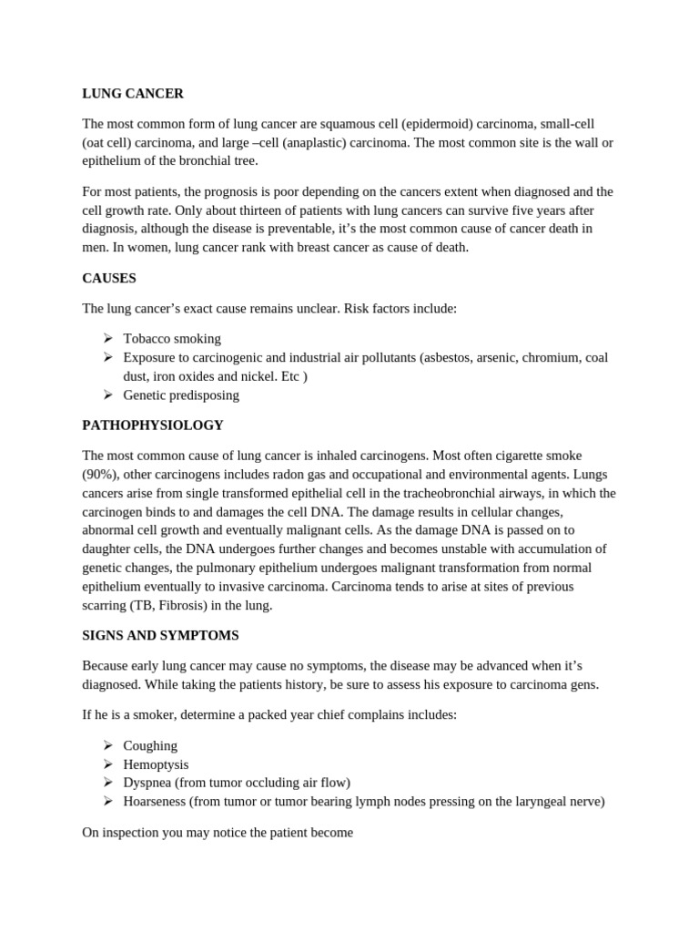 LUNG CANCER | PDF | Lung Cancer | Cancer