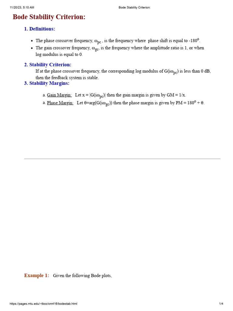 Bode Stability Criterion | PDF | Electrical Circuits | Electronic Engineering