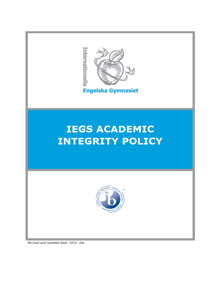 IEGS Academic Integrity Policy 2023 | PDF | Plagiarism | Academic ...