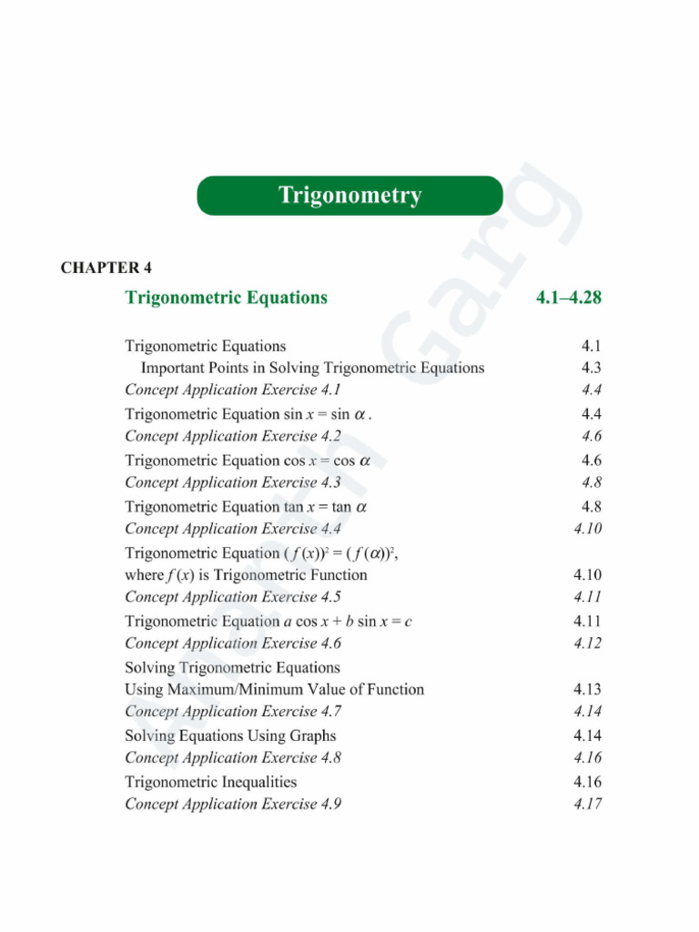 Trigonometric Equations Chapter | PDF