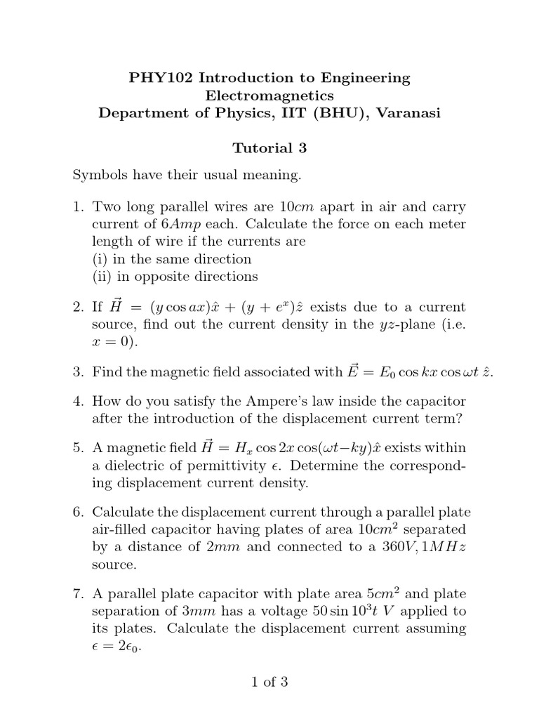 Tutorial 3 | PDF | Waves | Wavelength