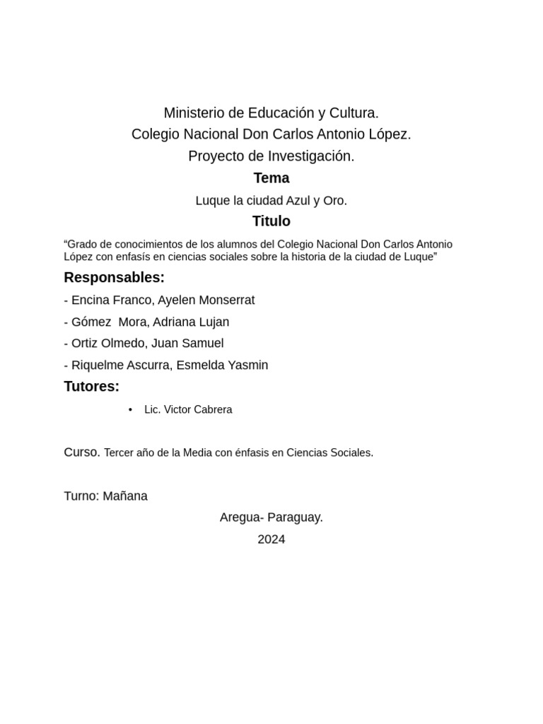 Proyecto de Luque | PDF