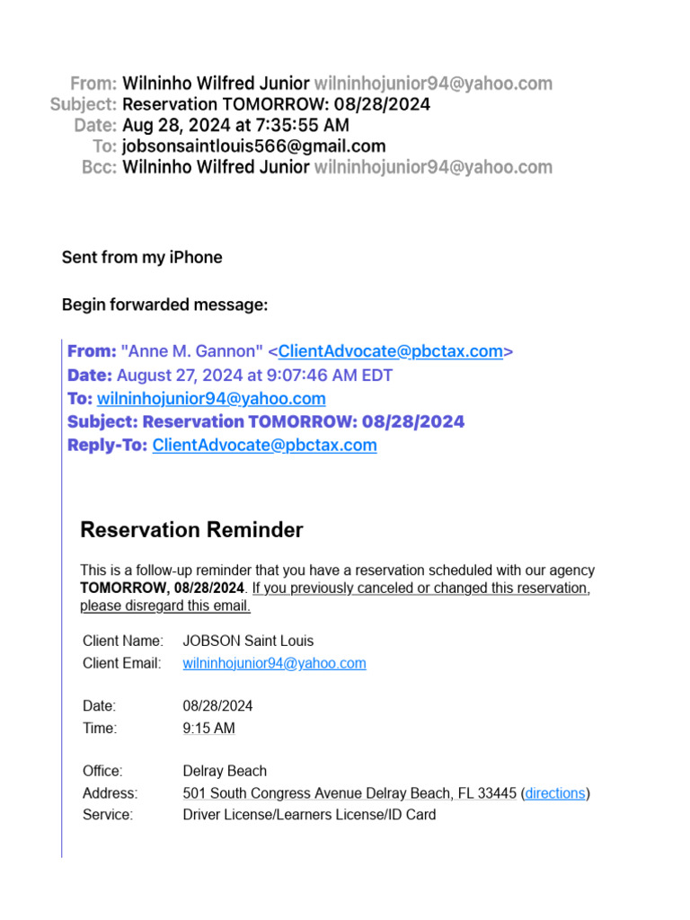 Reservation Reminder for 08/28/2024 | PDF | Driver's License | Debit Card