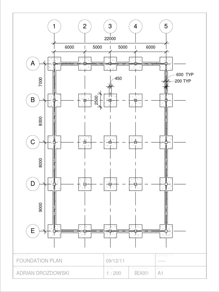 Foundation Plan Drawing A1 | PDF