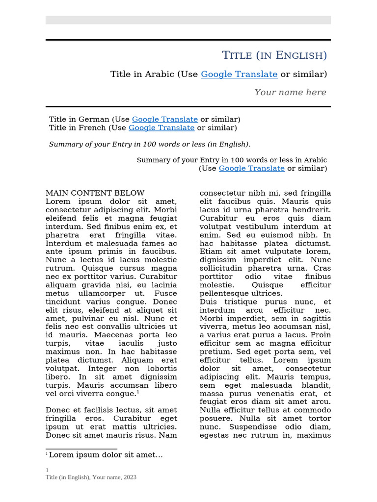 AHIS AHIX 2250 Encyclopedia Entry Template Word | PDF