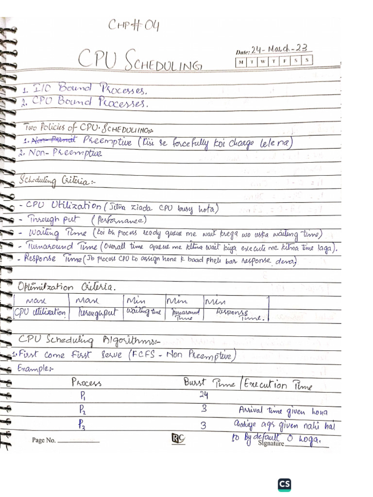 CPU Scheduling (Numericals) | PDF