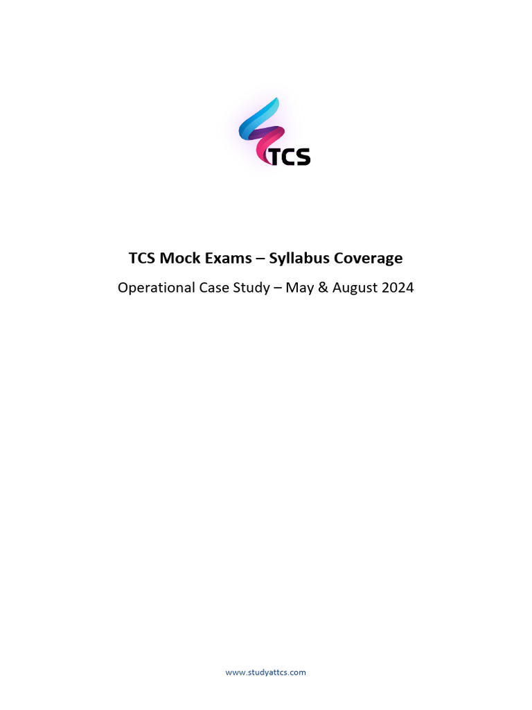 OCS Mock Exams - Syllabus Coverage - May & Aug 24 - Kanann - TCS | PDF ...