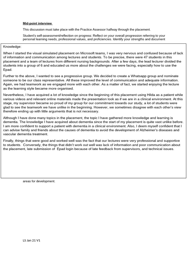 Mid point | PDF | Dementia | Knowledge