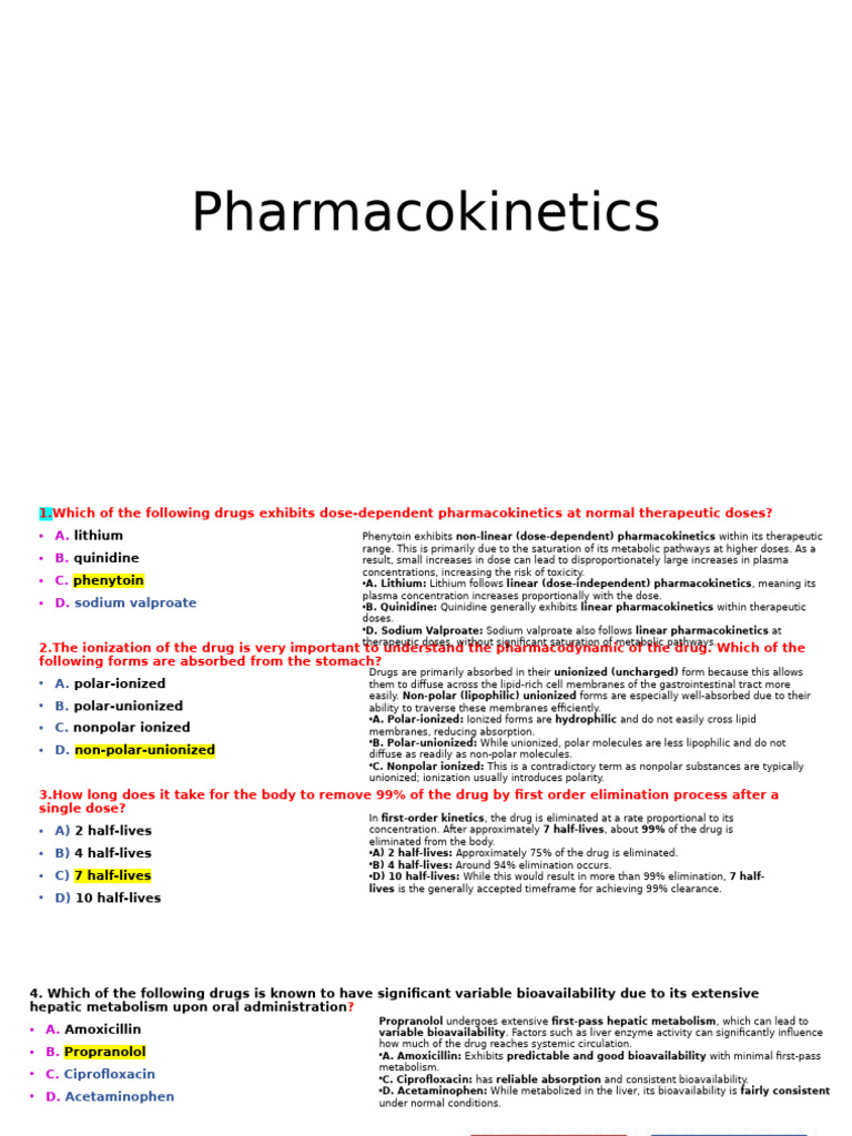 6.Pharmacokinetics | PDF | Pharmacokinetics | Cytochrome P450