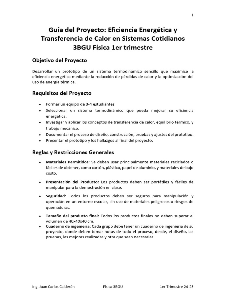 Proyecto de Eficiencia Energética en Física | PDF | Diseño | Uso ...
